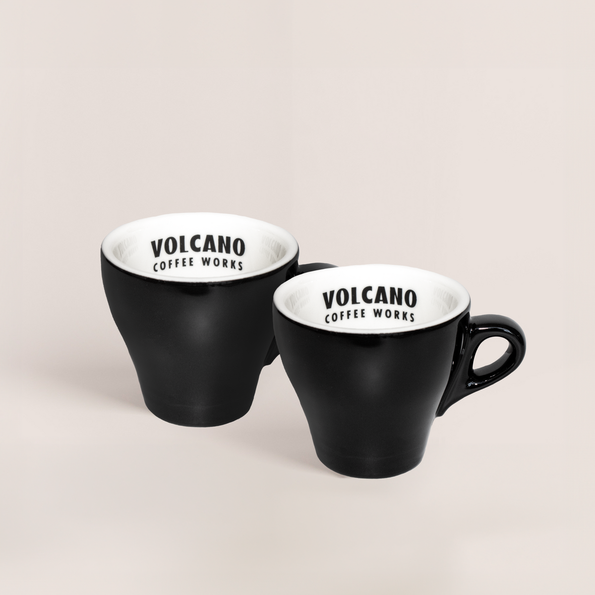 Black Flat White Cup (6oz) - Volcano Coffee Works