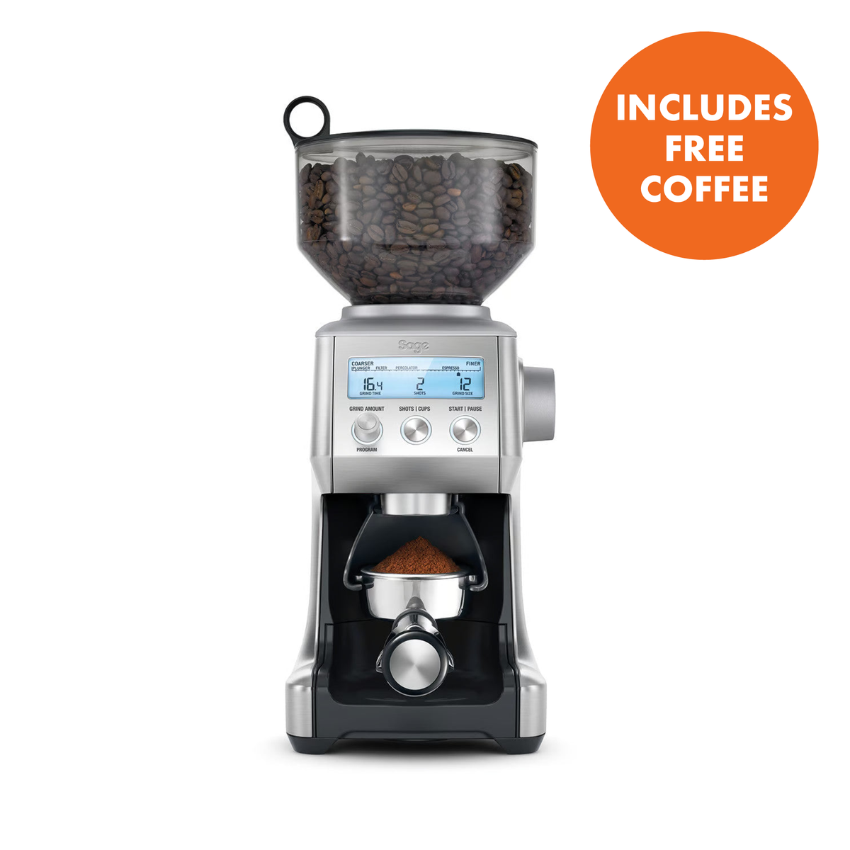 The Sage Smart Grinder Pro Coffee Grinder & Free 500g Coffee - Volcano ...